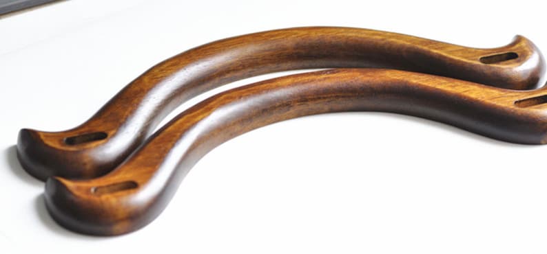 A Pair of Wood Handle Handcraft Material for Handbag Making 23cm X 7cm ...