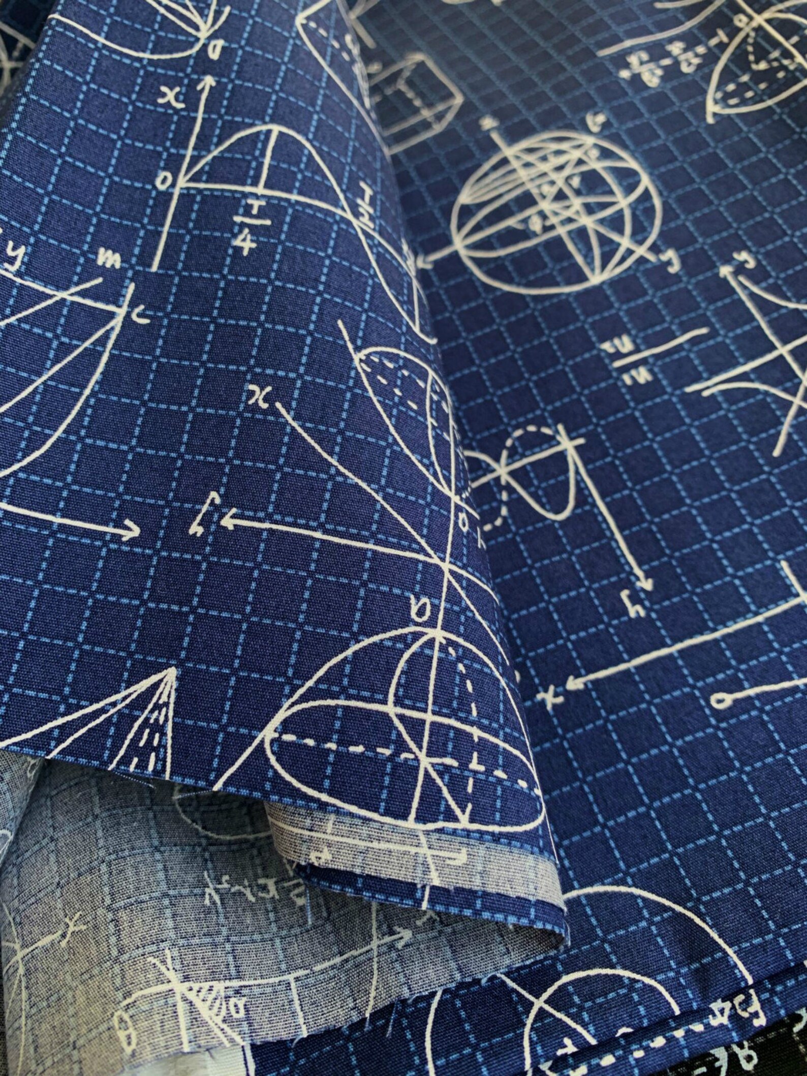 Pure Cotton Fabric Soft With Math Pattern Thin Cotton Fabric | Etsy