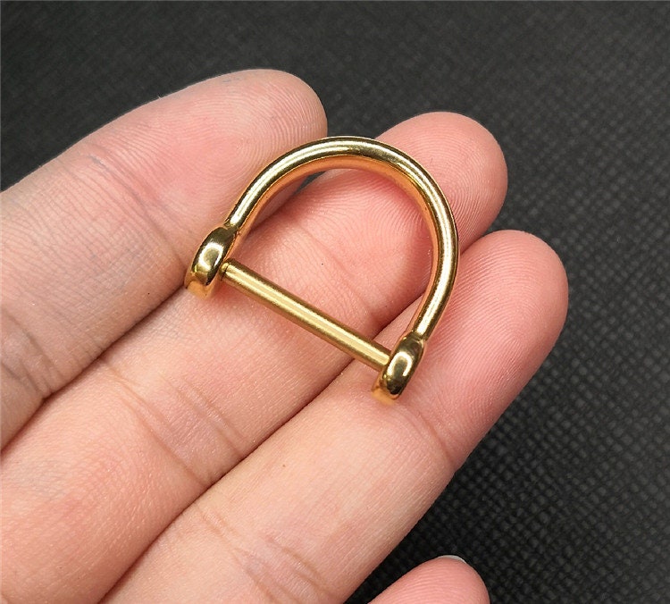 5pcs Brass Shackle Clasp D Rings Screws Inner Width 12mm/18mm Pick Size ...