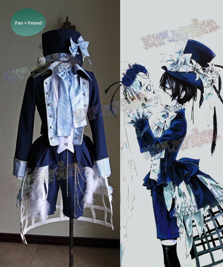 Unisex Black Butler Ciel Phantomhive Kuroshitsuji Cosplay Costume Black ...
