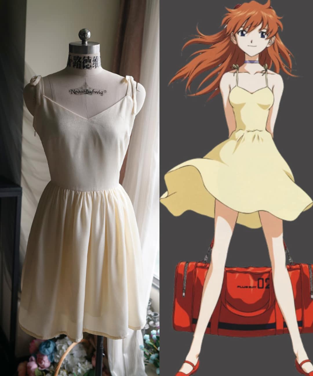 Neon Genesis Evangelion Cosplay Vestido de disfraz de Asuka - Etsy México