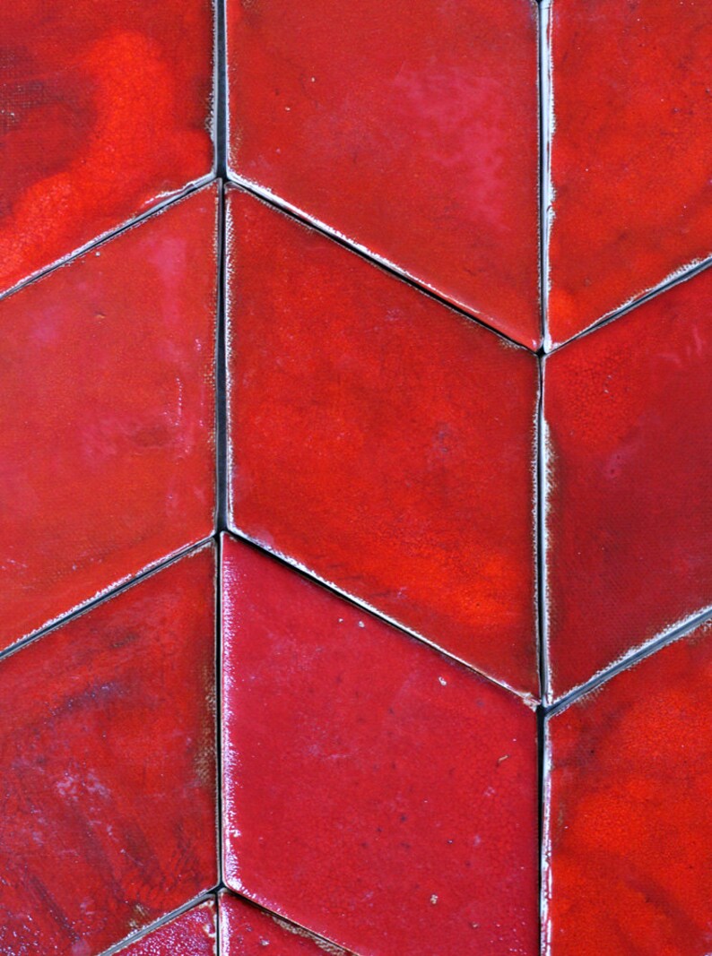 10 Pieces Pack Rhombus Tile Red - Etsy