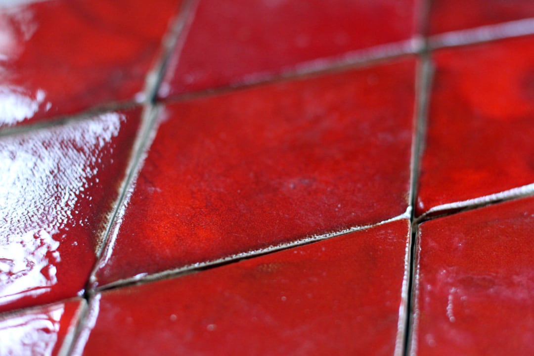 10 Pieces Pack Rhombus Tile Red - Etsy