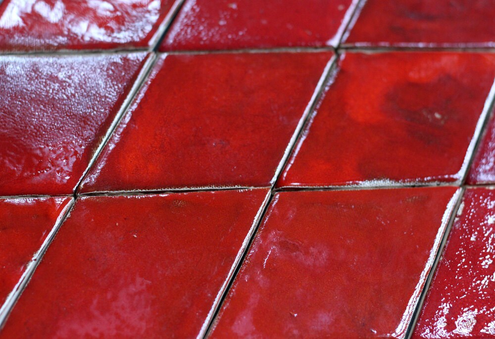10 Pieces Pack Rhombus Tile Red - Etsy