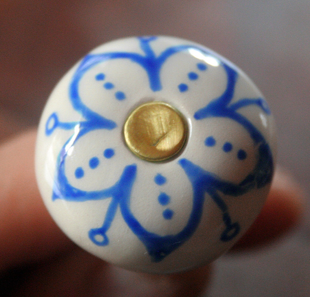 Hand Painted Artisan Ceramic Knobs - Etsy