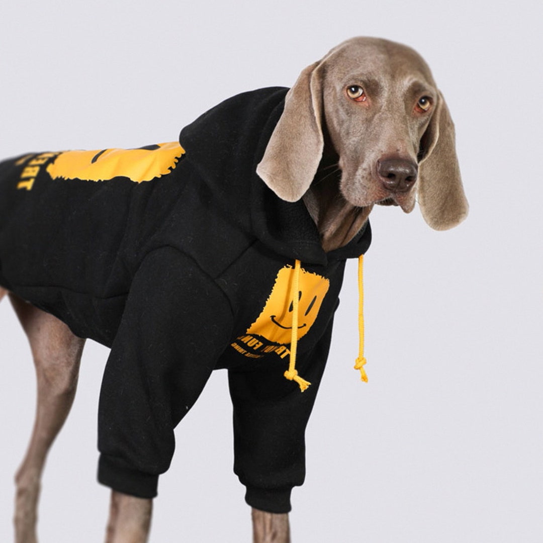 Smiley Face Dog Hoodie, Large Dog Clothes, Dog Coat, Comfortable Hoodie ...