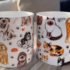 1 Pint Fine Bone China Large Mug Puffin, Cockapoo, Cats, Dogs ...