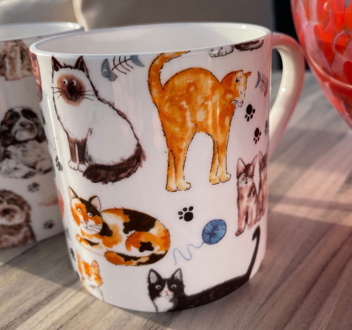 1 Pint Fine Bone China Large Mug Puffin Cockapoo And/or Cat - Etsy UK