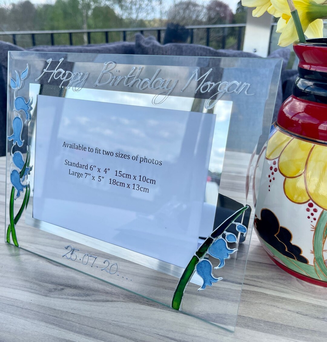 Personalised Floral Landscape Photo Frames - Poppy, Snowdrop, Bluebell ...