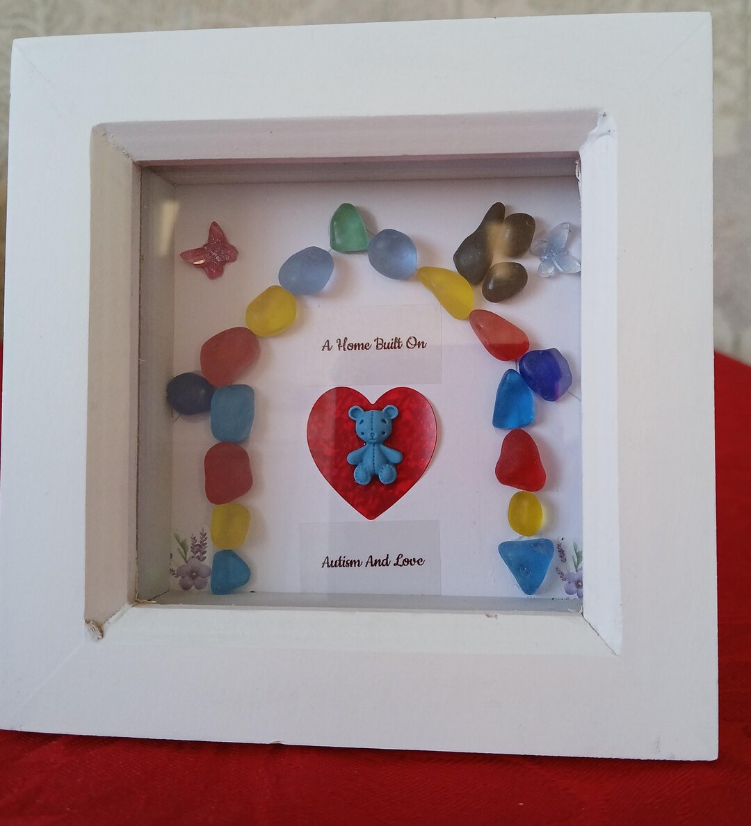 Handmade A Home Built on Autism & Love Pebble Art - Etsy