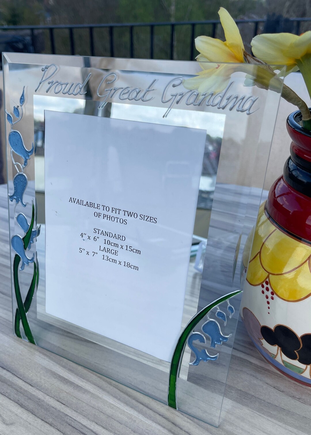 Personalised Floral Portrait Photo Frames Poppy, Snowdrop, Bluebell ...