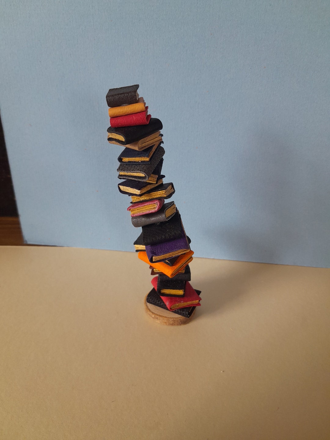 12th Scale Tall Tower of 'toppling' Pile of Books Hand Made by ...
