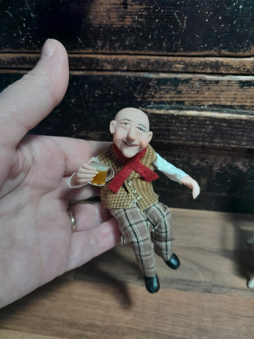 12th Scale Hand Sculpted Seated Character of Bert With a Pint by ...