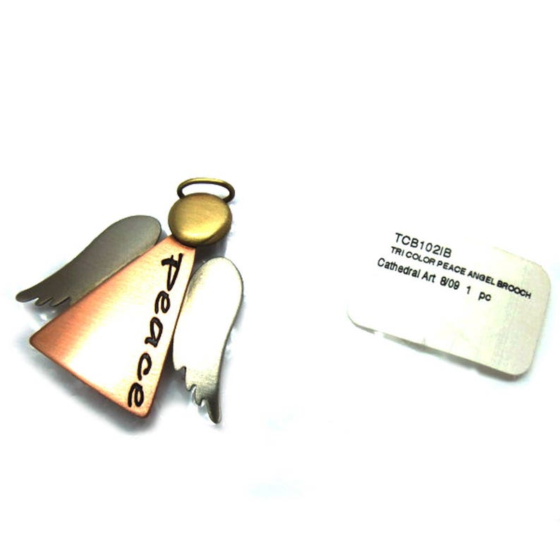 Cathedral Art Tri Color Peace Angel Brooch - Etsy Canada