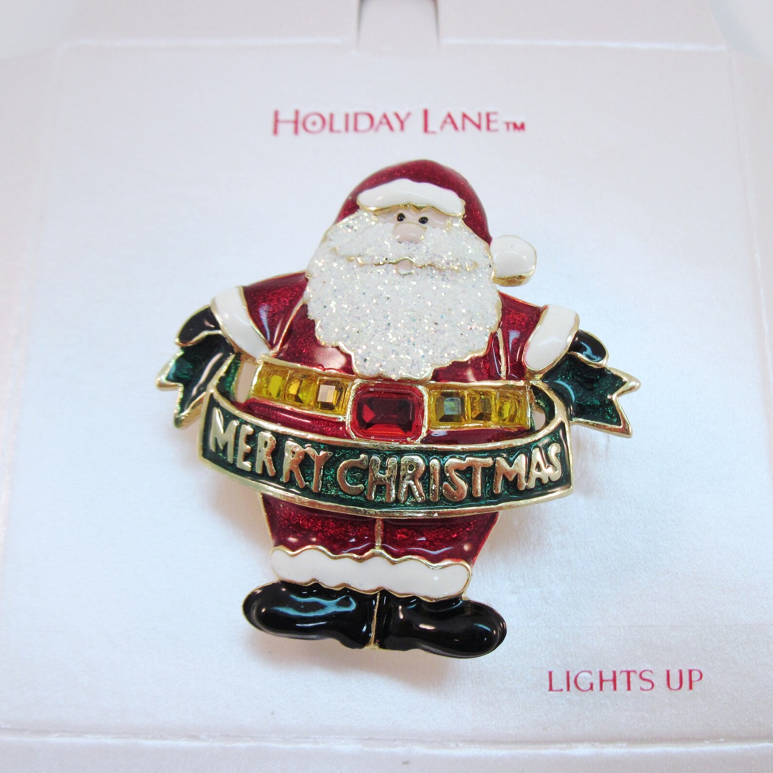 Vintage Holiday Lane Santa Claus Pin From Macy's - Lights Up - Etsy