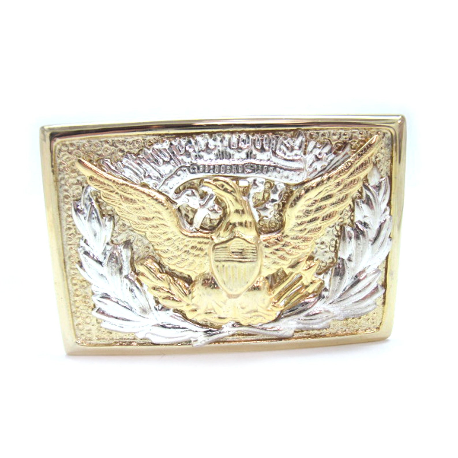 Vintage American Eagle Brass Belt Buckle With Silver Plating - Etsy