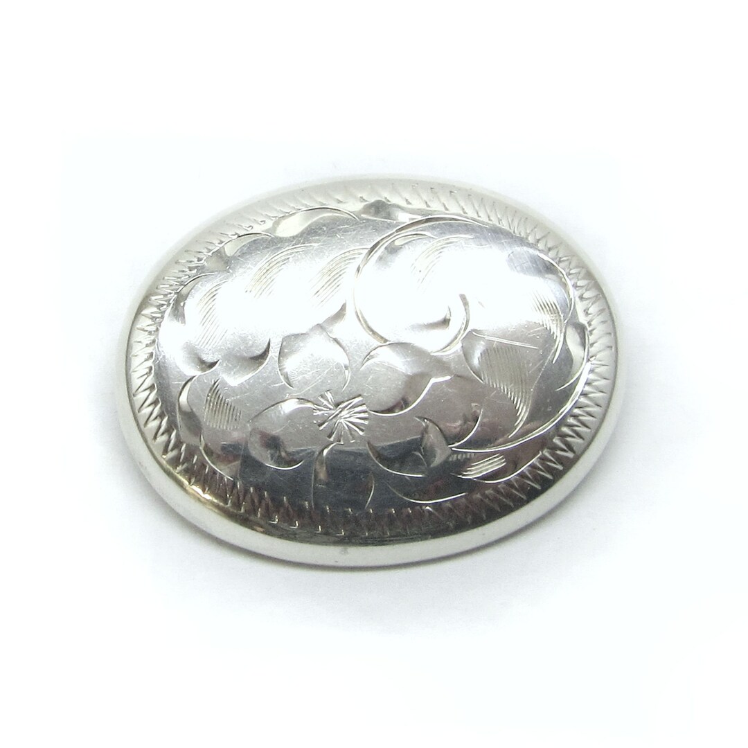 Vintage .925 Sterling Silver BIRKS Oval Brooch - Etched With Floral ...