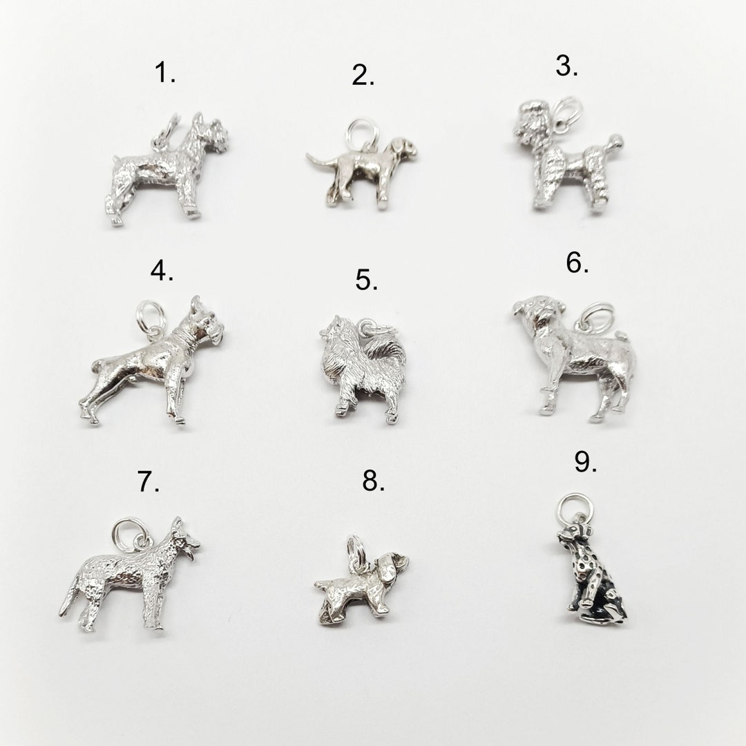 Vintage Sterling Silver 925 DOG Canine Breeds Charms for Charm ...