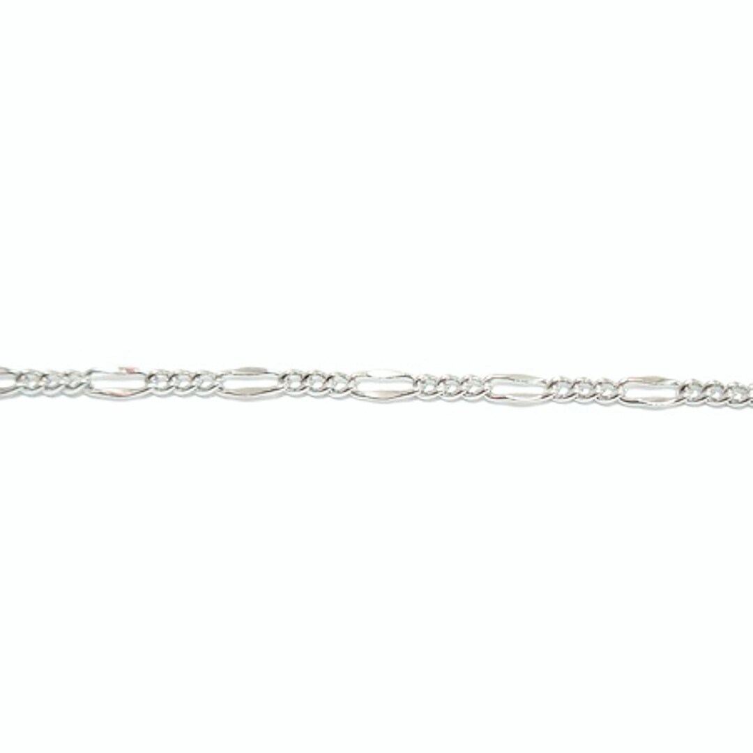 Silver Layered Chain-by-the-inch - Small Figaro - Rhodium Plated ...
