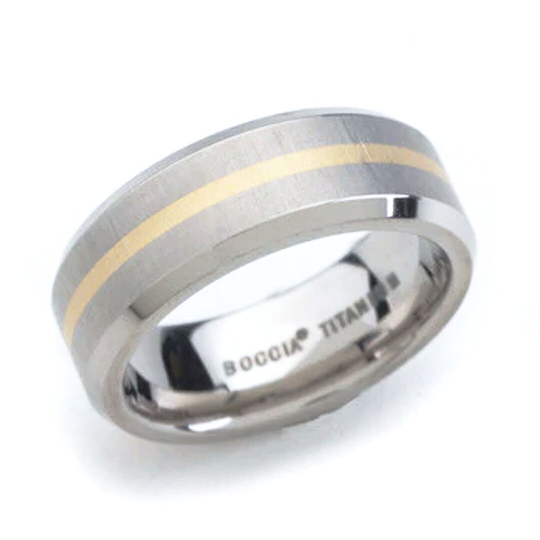 Vintage BOCCIA Titanium Two-tone Ring With Single Line of 14kt Gold in ...