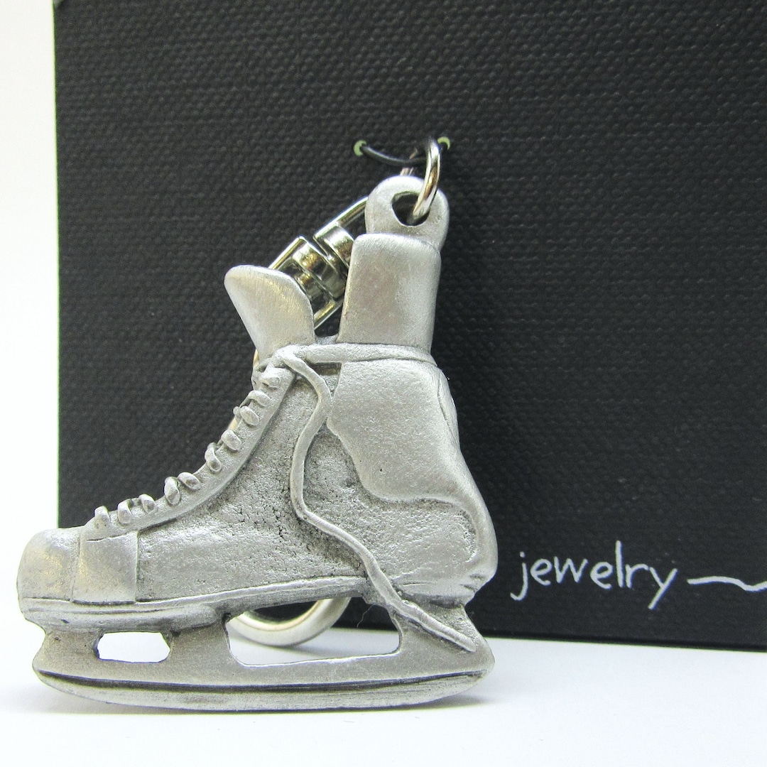 Pewter Hockey Skate or Figure Skate Key Ring Key Chain - Etsy