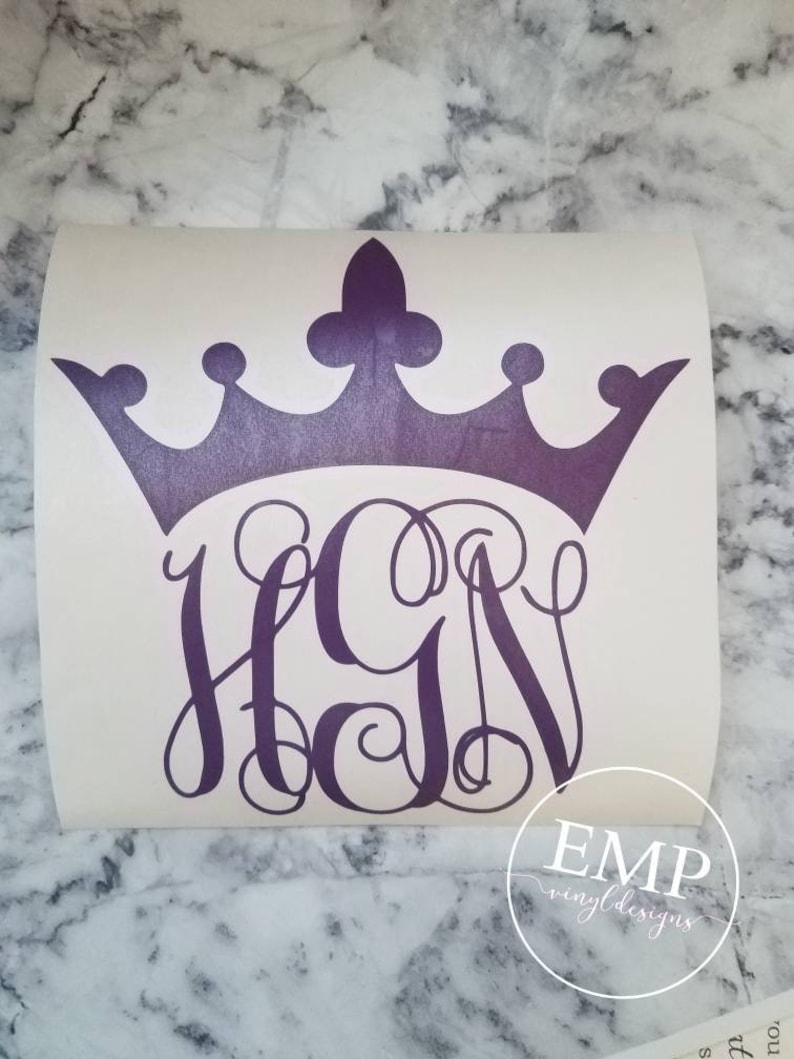 Monogram Crown Decal Crown Monogram Decal Gold Crown - Etsy