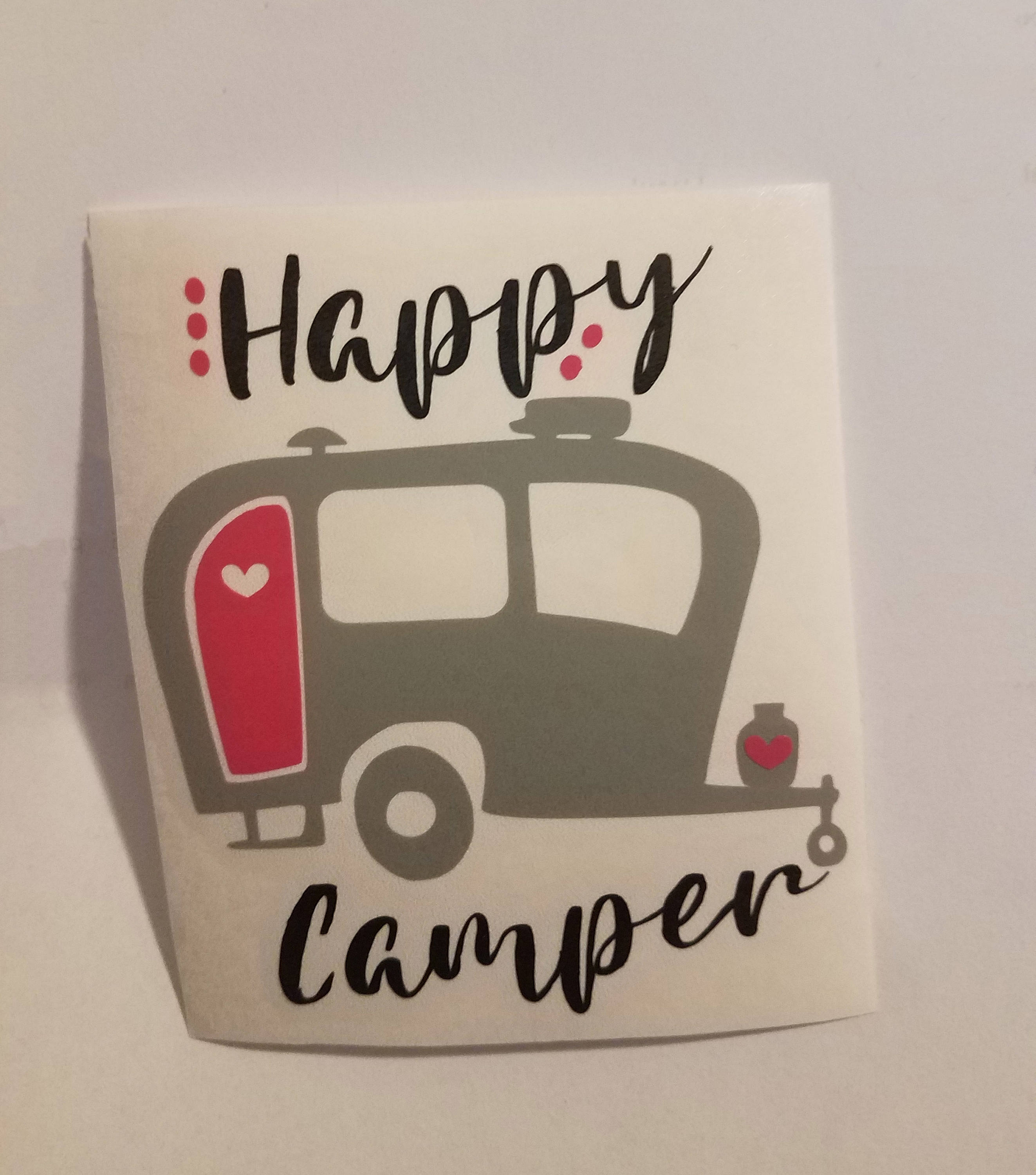 Happy Camper Decal Happy Camper Gift Happy Camper | Etsy