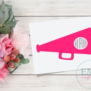 Cheerleader Vinyl Decal - Megaphone Monogram Vinyl Decal - Personalized ...