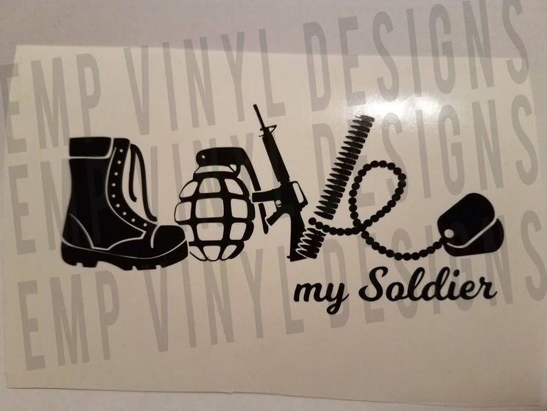 US Soldier Decal - Love My Soldier Decal - Army Decal - US Military ...
