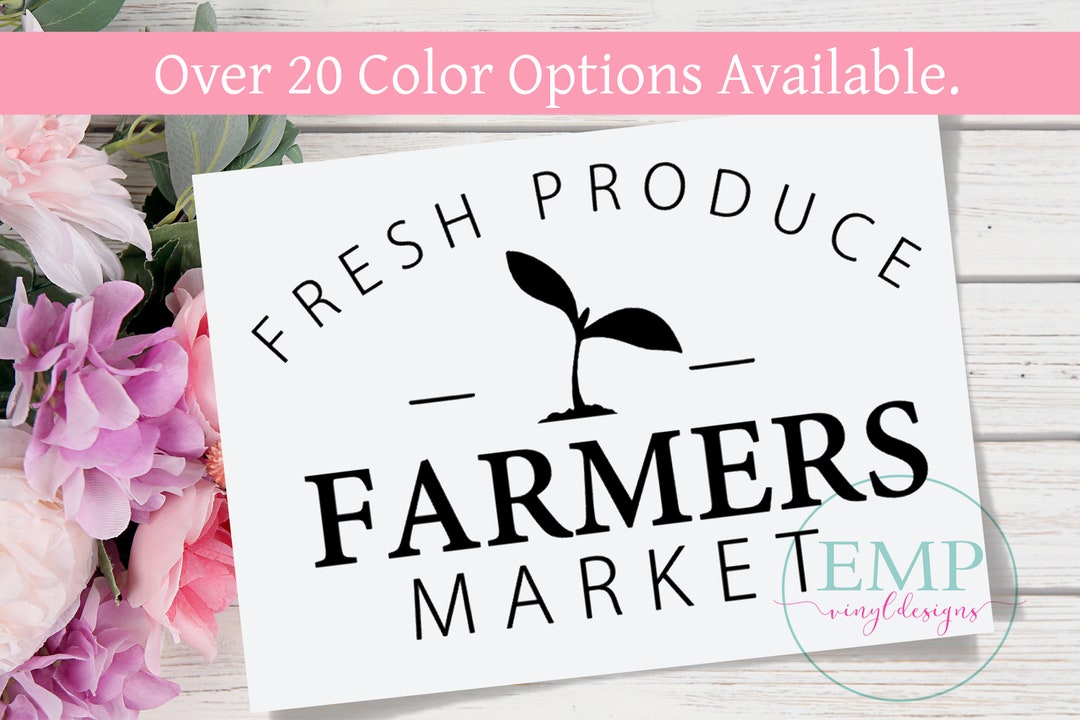 Farmers Market Decal - Fresh Produce Decal - Garden Decal - Farming ...