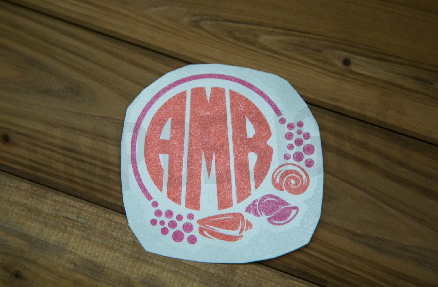 Seashell Monogram Decal Beach Monogram Summer Monogram | Etsy