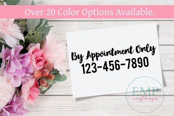 By Appointment Only Door Decal Appointment Vinyl Door Decal | Etsy