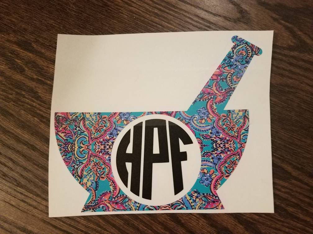 Pharmacist Monogram Decal Monogram Decal Circle Monogram - Etsy