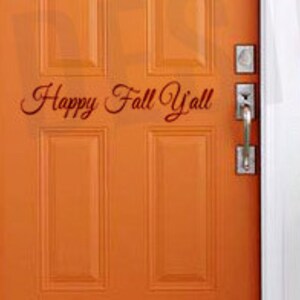 Happy Fall Y'all Vinyl Door Decal Happy Fall Front Door - Etsy