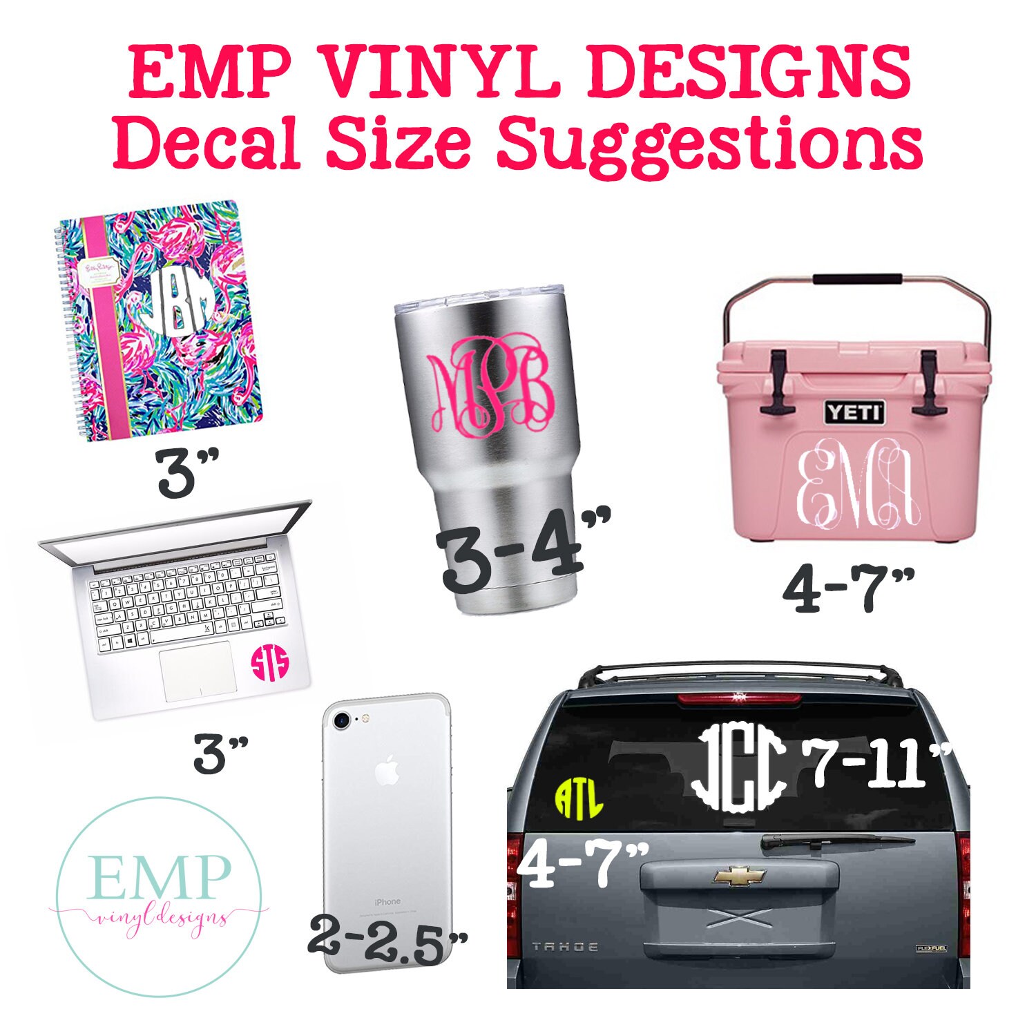 4 Initial Monogram Decal Monogram Sticker Monogram Decals - Etsy