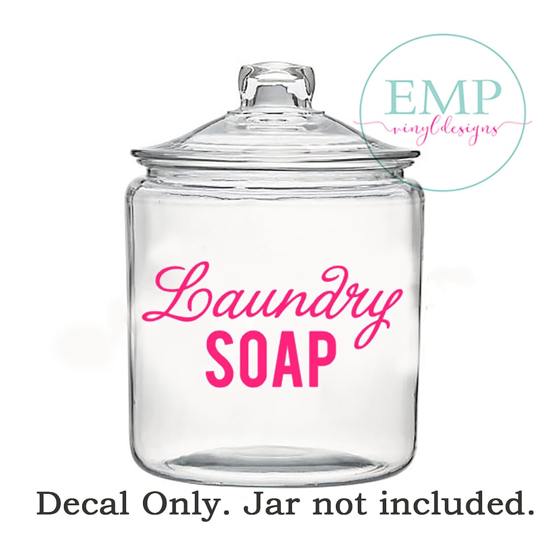 Laundry Soap Jar Decal - Laundry Vinyl Decal - Laundry Room Decal ...
