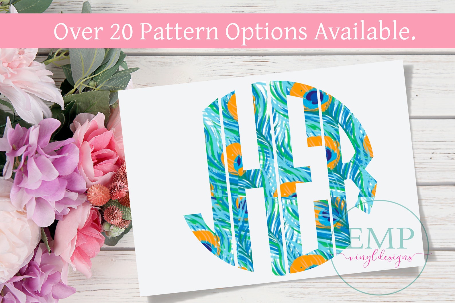 Four Initial Monogram Decal Four Letter Monogram Decal 4 | Etsy