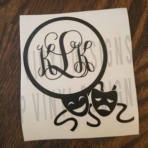 Drama Monogram Decal - Acting Monogram Sticker - Actor Decal - Laptop ...