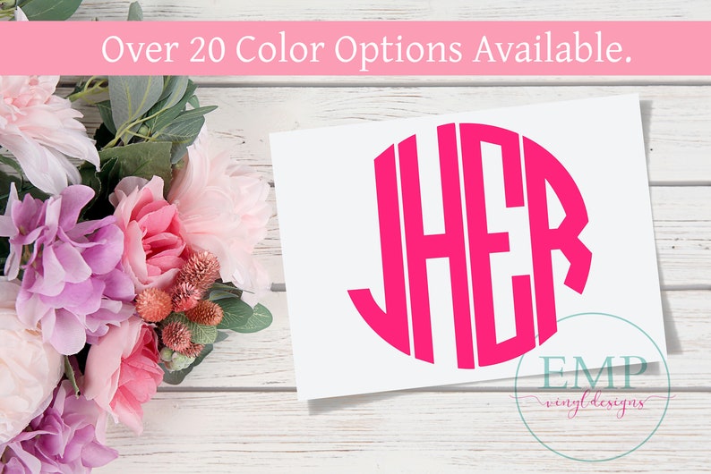 4 Initial Monogram Decal Monogram Sticker Monogram Decals | Etsy