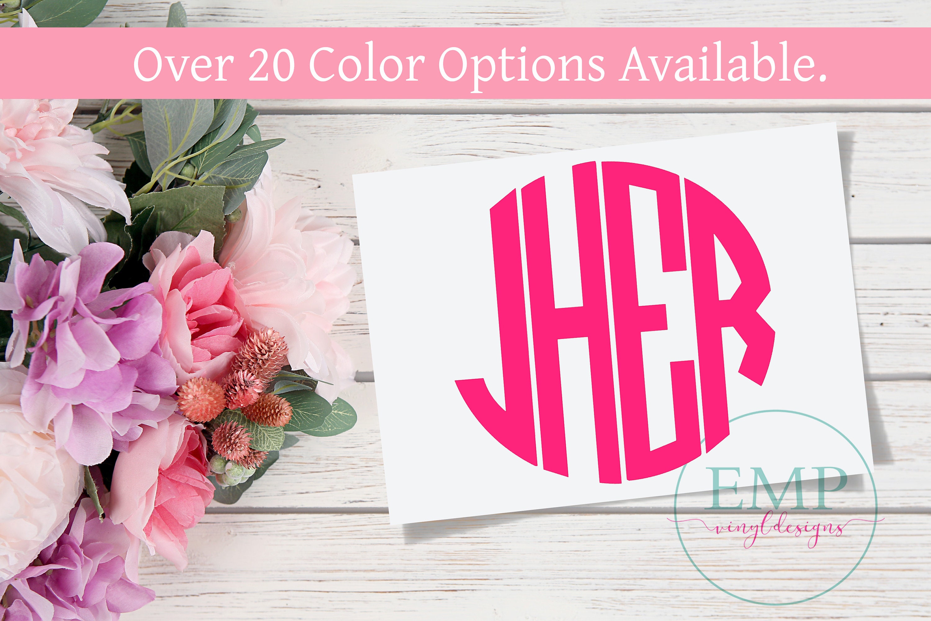 4 initial Monogram Decal Monogram Sticker Monogram Decals | Etsy