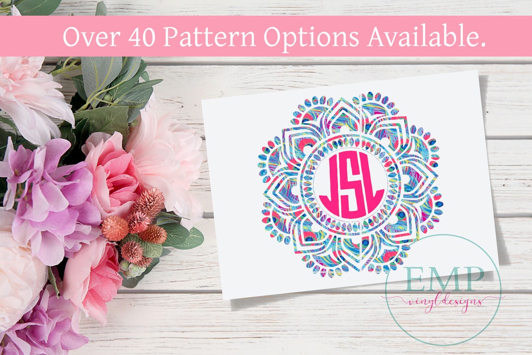 Mandala Monogram Decal - Mandela Monogram Decal - Mandala Cup Decal ...