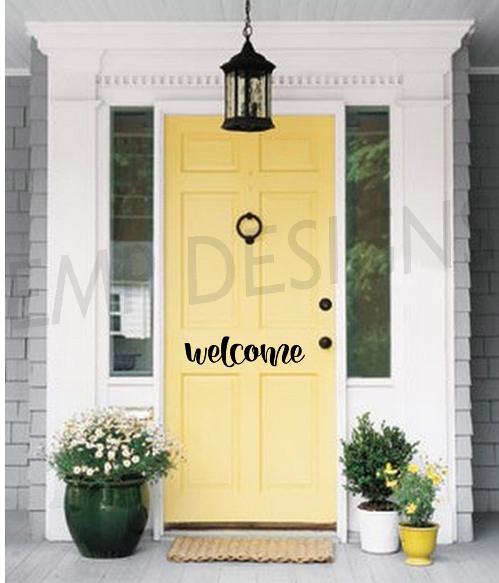 Welcome Door Decal Welcome Vinyl Decal Entryway Decal Welcome Door ...