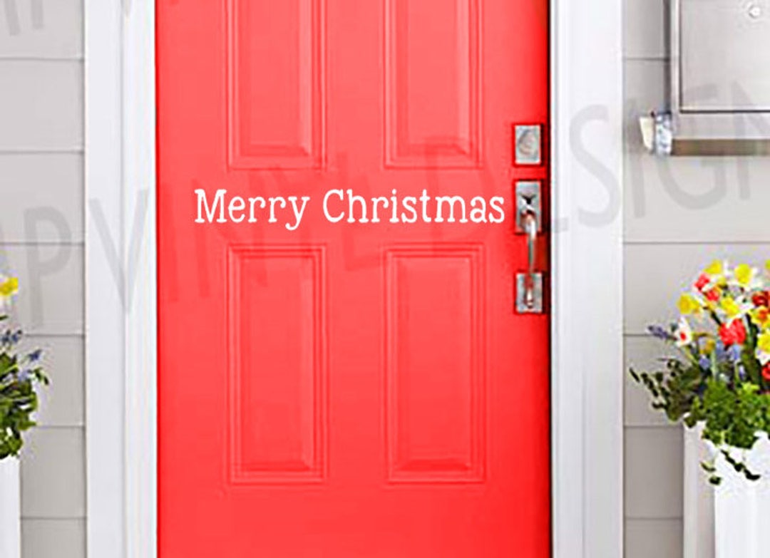 Merry Christmas Door Decal Christmas Decal Merry Christmas Vinyl ...