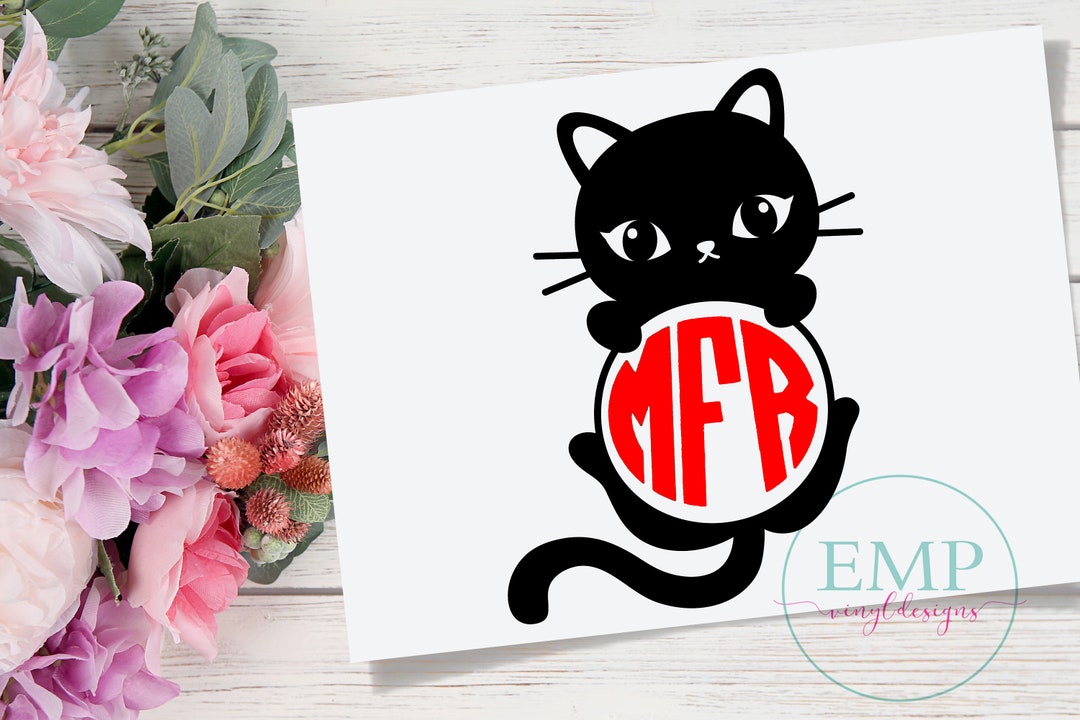 Cat Decal - Cat Monogram Decal - Cat Car Decal - Personalized Monogram ...