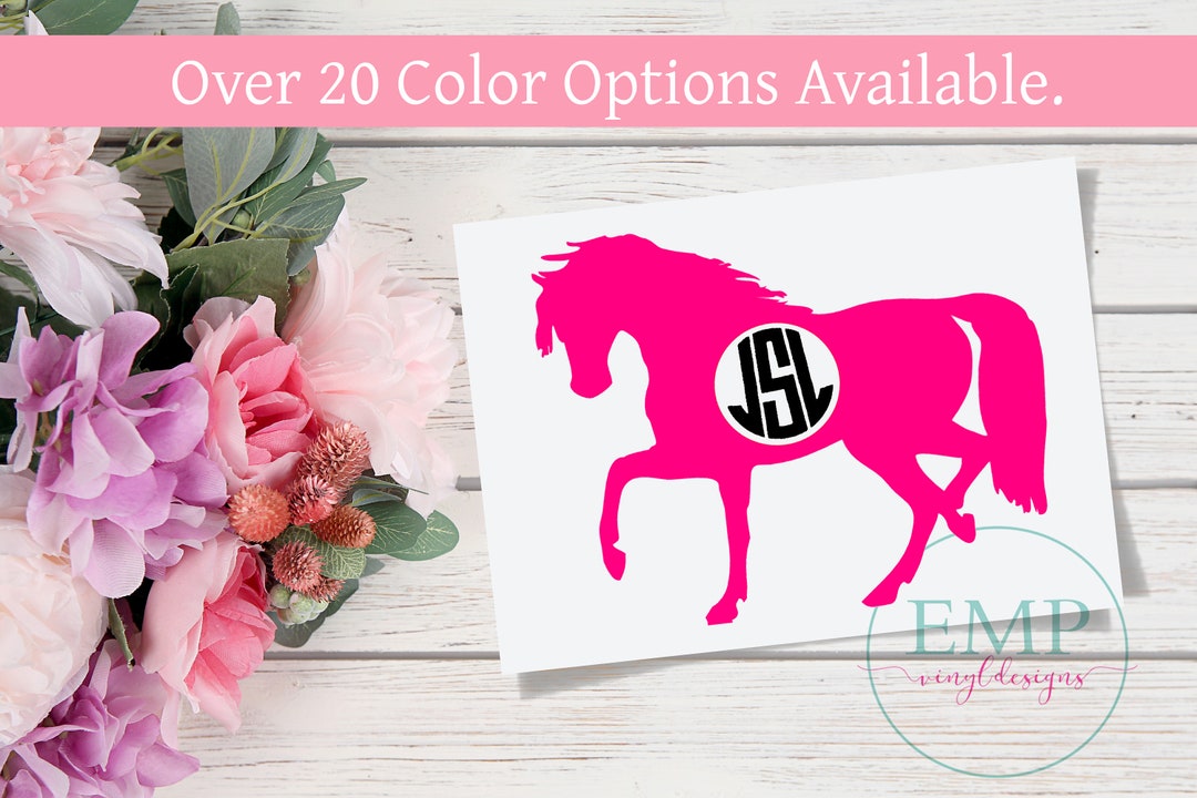 Horse Monogram Decal - Horse Monogram - Horse Car Decal - Horse Decal ...