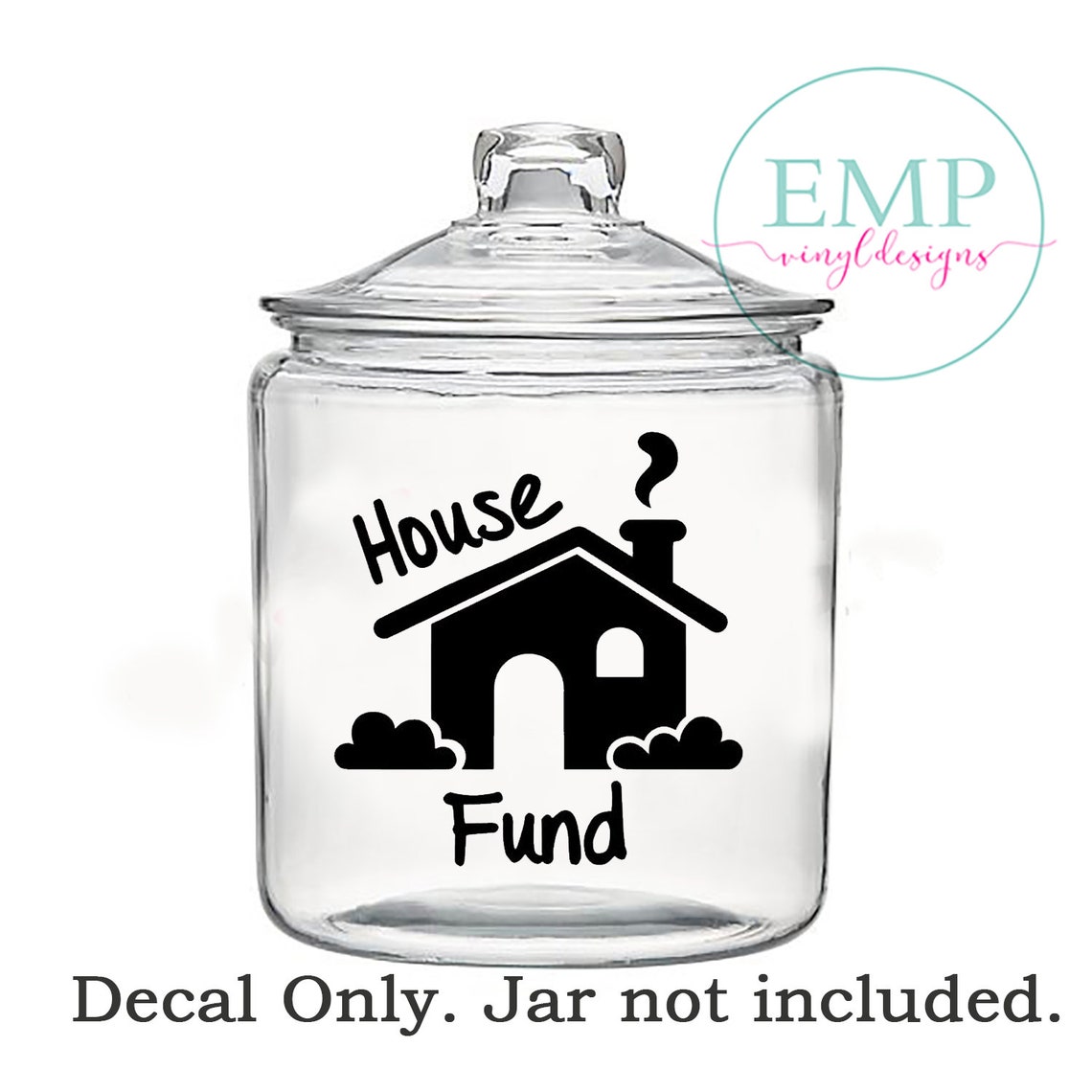 House Fund Jar Decal House Decal Jar Decal Piggy Bank | Etsy