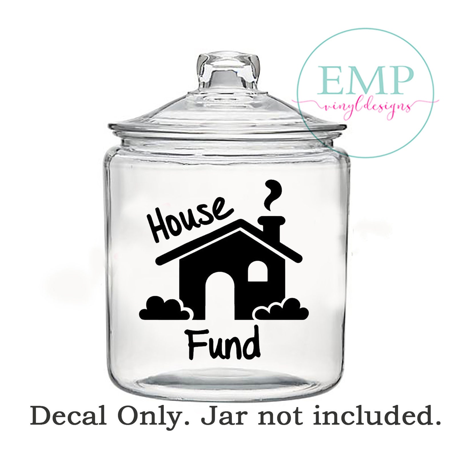 House Fund Jar Decal House Decal Jar Decal Piggy Bank | Etsy