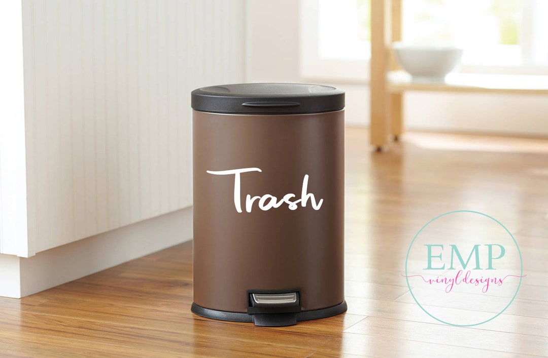 Trash Decal - Trashcan Decal - Recycle Decal - Trash Label - Trash Bin ...