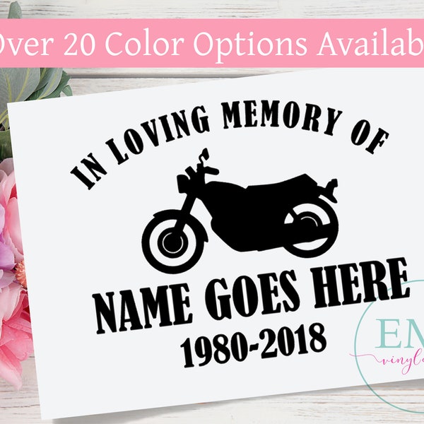 Motorcycle Memorial Decal - Etsy