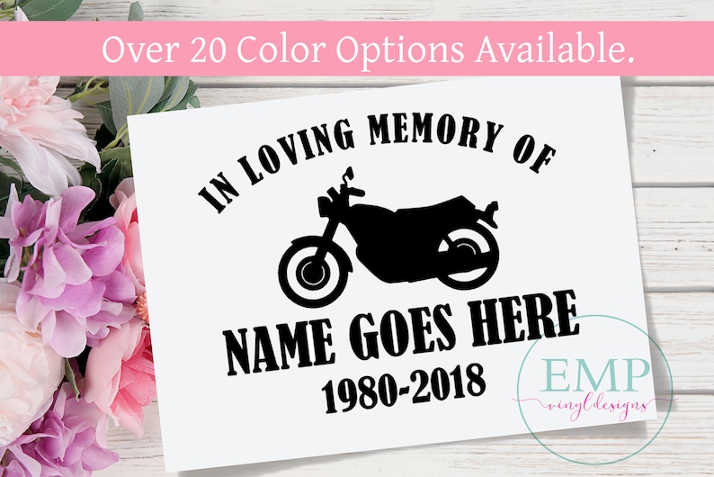 Memorial Decal in Memory of Decal Motorcycle Memorial - Etsy